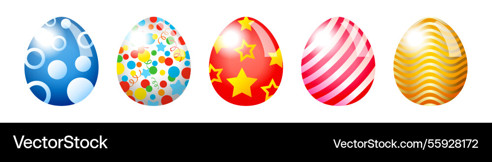 Set of 3 d colourful egs Royalty Free Vector Image