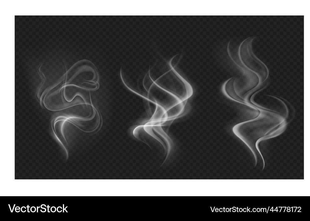 Smoke collection isolated transparent Royalty Free Vector