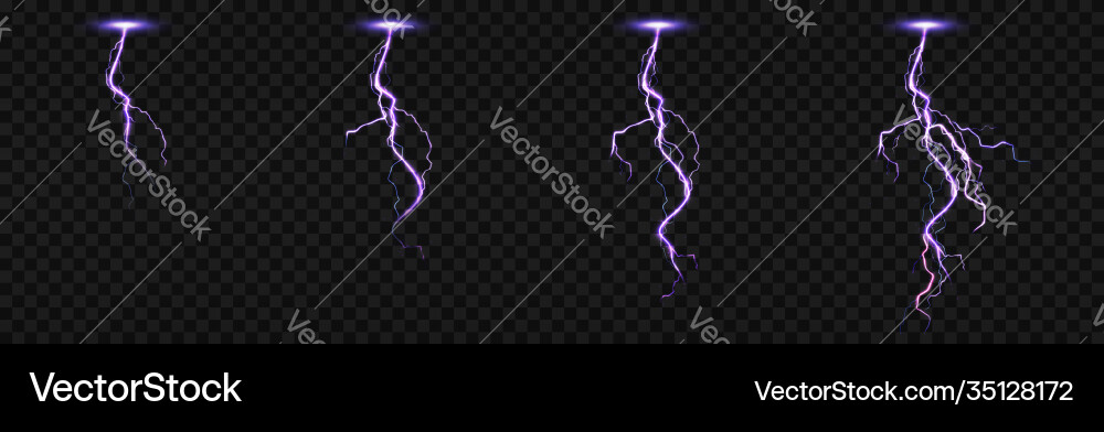 Sprite sheet with lightnings for fx animation Vector Image