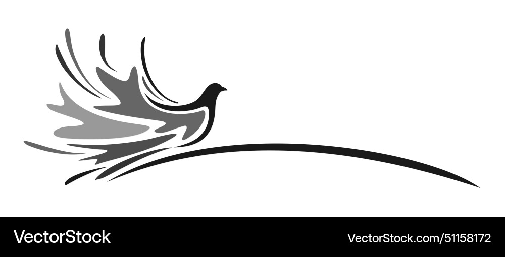Symbol of a flying pigeon Royalty Free Vector Image