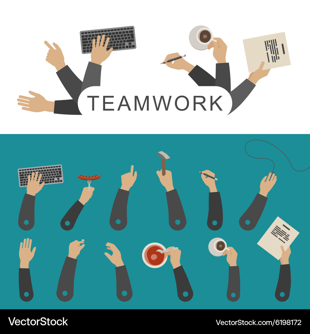 Teamwork banner Royalty Free Vector Image - VectorStock