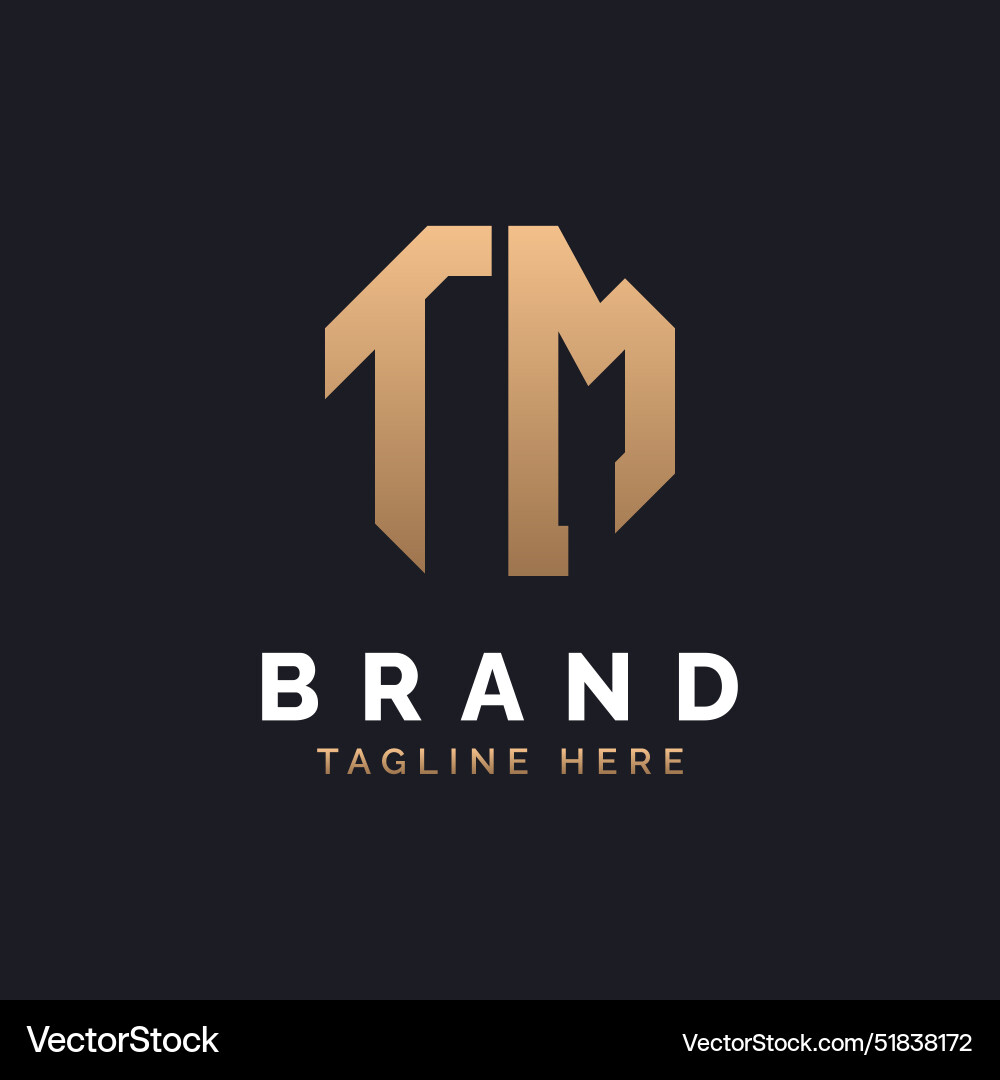 Tm logo design modern minimal elegant and luxury Vector Image