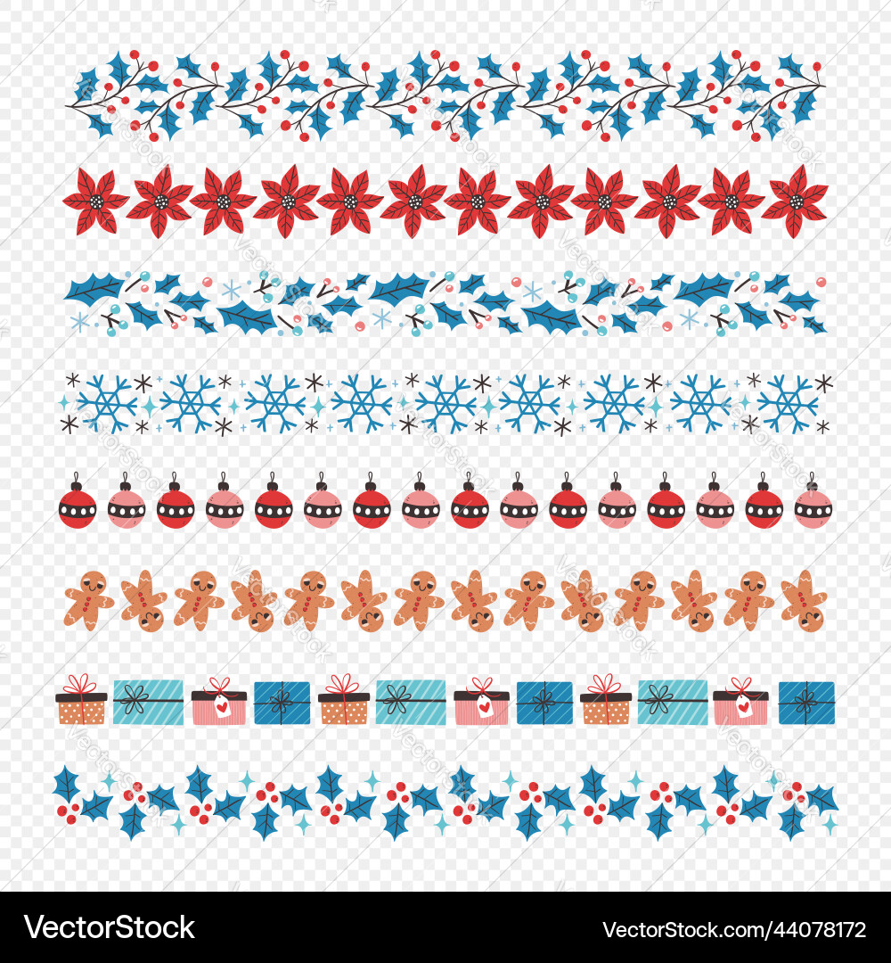 Winter Festive Border Collection Royalty Free Vector Image
