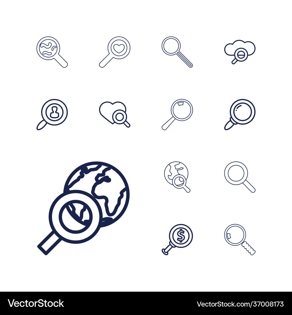 13 magnifying icons Royalty Free Vector Image - VectorStock