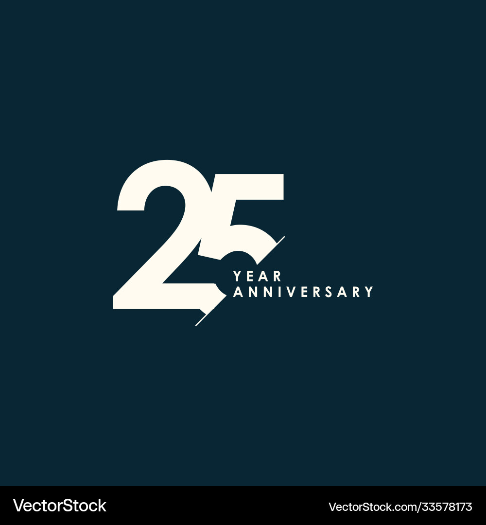 25 years anniversary template design Royalty Free Vector