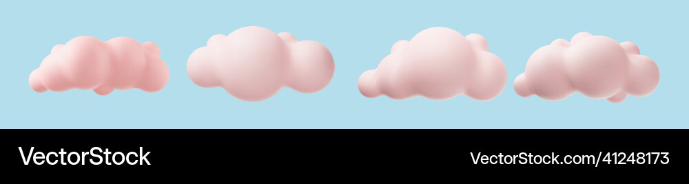3d realistic simple clouds Royalty Free Vector Image