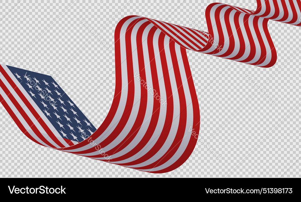 3s render waving american flag design for 4th Vector Image