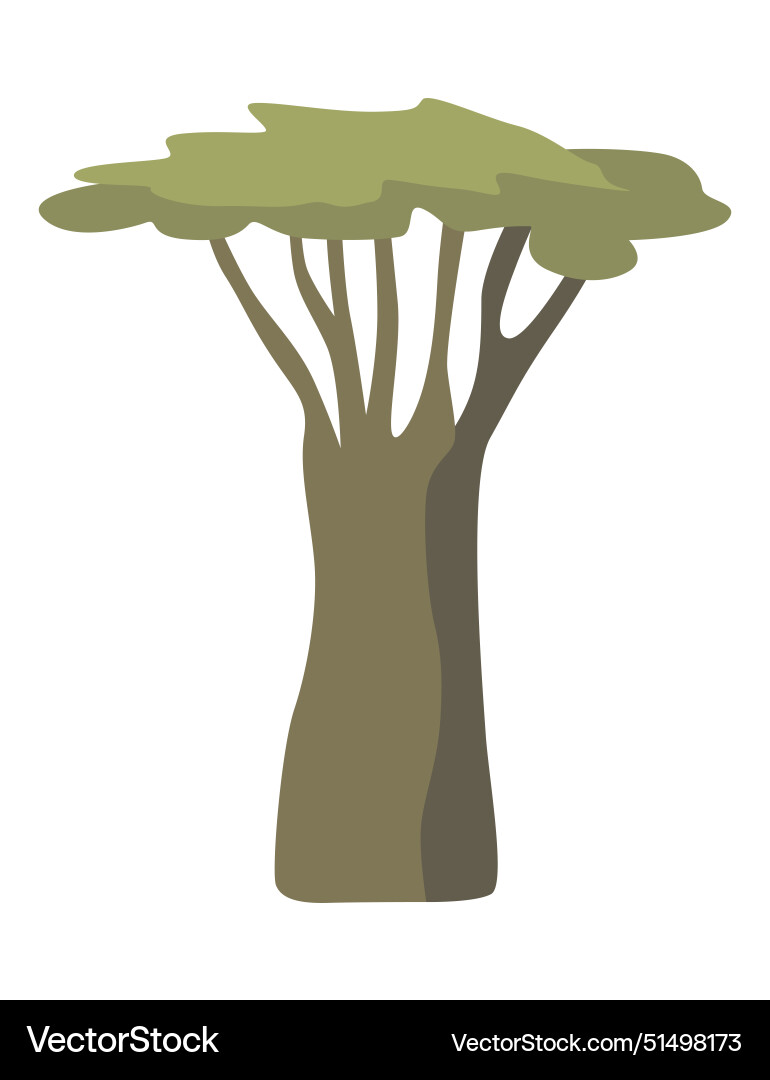 African baobab tree icon color emblem isolated Vector Image
