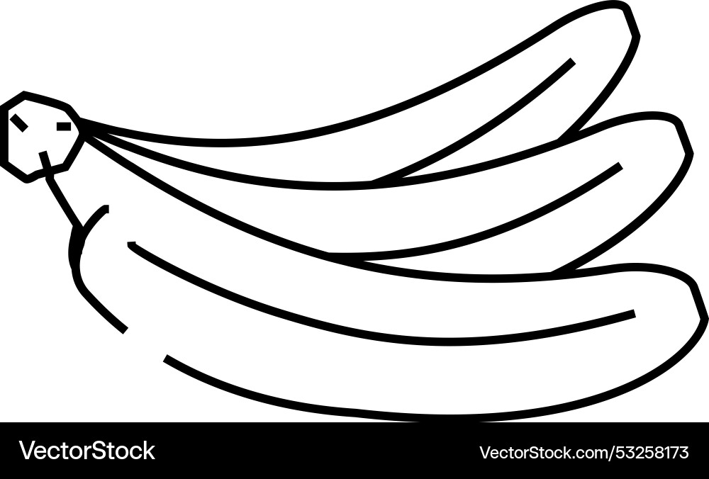 Blue banana line icon Royalty Free Vector Image