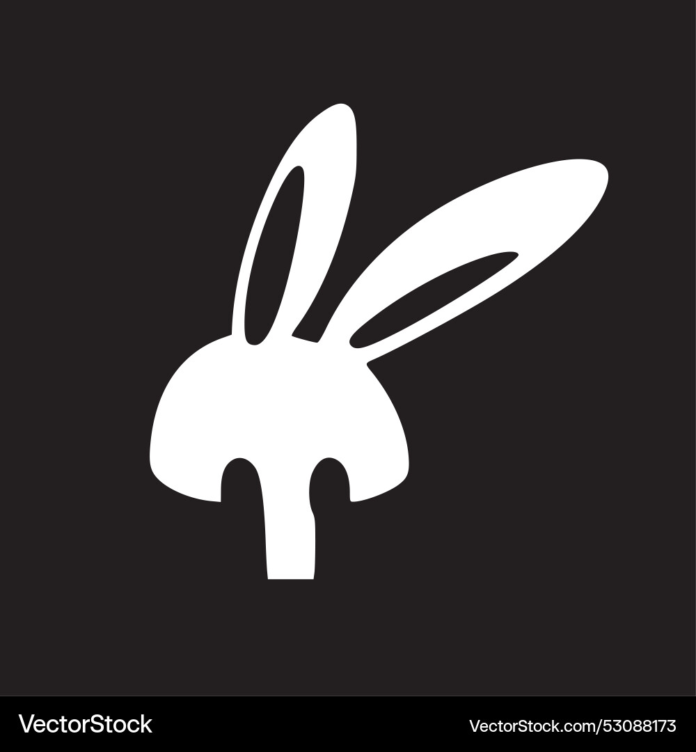 Bunny ears - minimalist and simple silhouette Vector Image