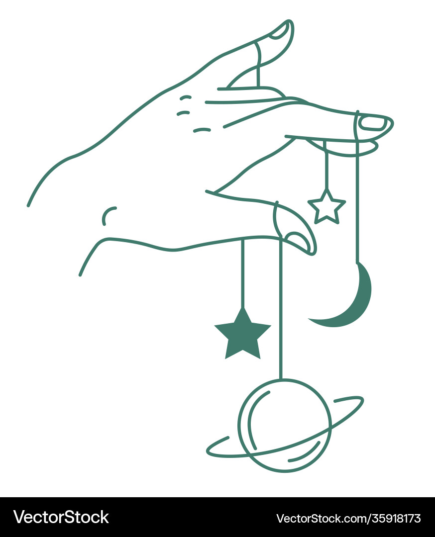 Celestial Threads: Planets & Stars Royalty Free Vector