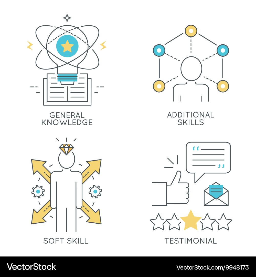 General knowledge additional skills soft skill Vector Image