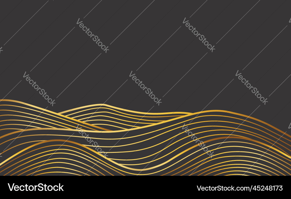 Japanese modern line art landscape design Vector Image
