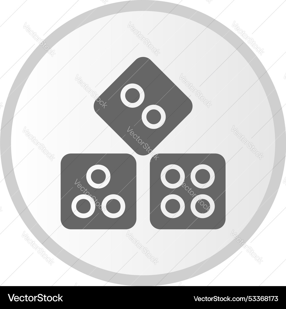 Ludo dice glyph circle grey icon Royalty Free Vector Image