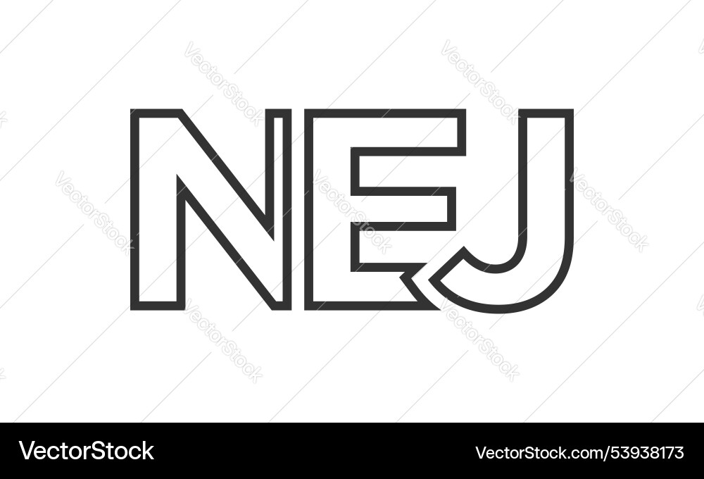 Nej Logo Design Vorlage mit stark und modern Vektorbild