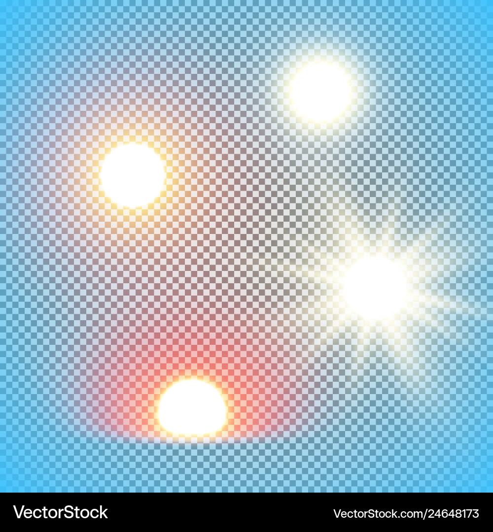 Realistic sun Royalty Free Vector Image - VectorStock