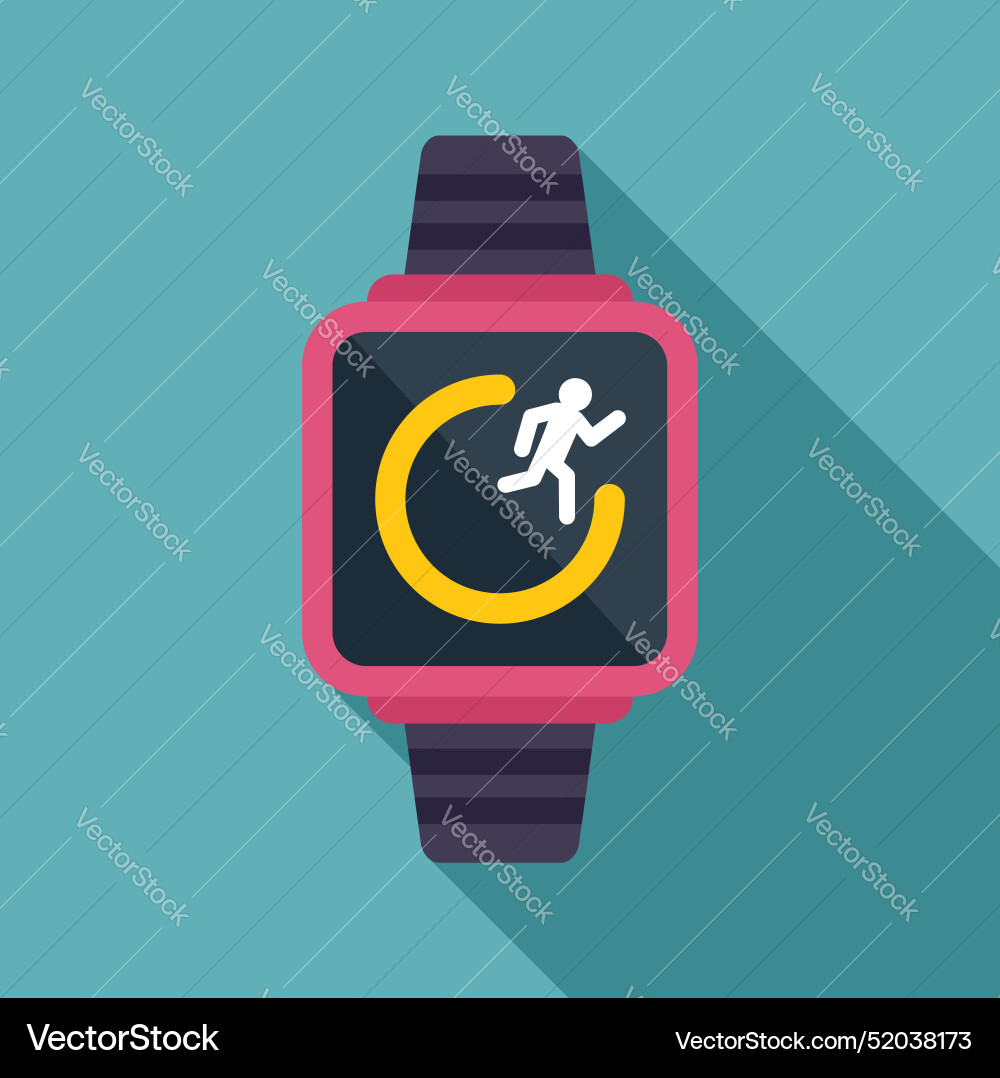 Smartwatch showing a running man icon on its Vector Image