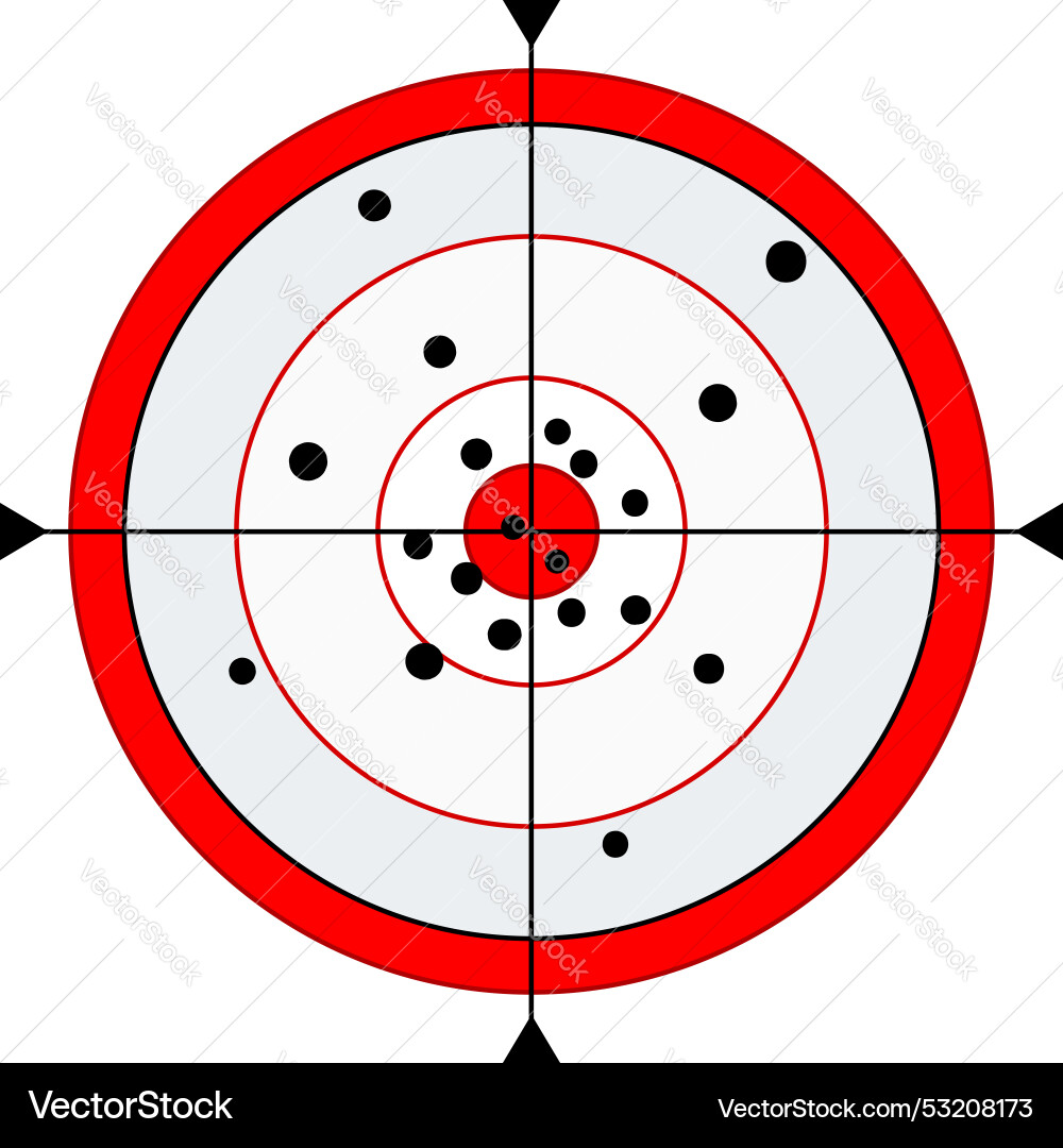 Target showing accuracy practicing shooting sport Vector Image