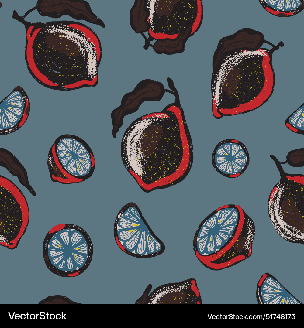 Texture stylized pattern with lemons and limes Vector Image