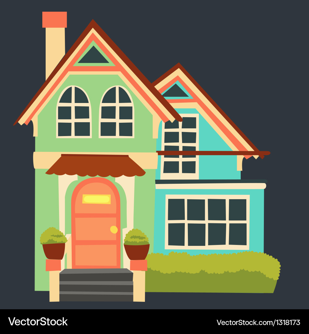 Vintage cartoon house Royalty Free Vector Image