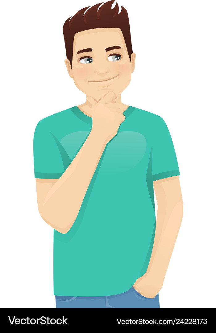 Young Man Contemplating Royalty Free Vector Image
