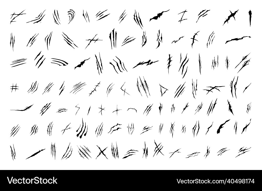 Black Scratch Collection Royalty Free Vector Image