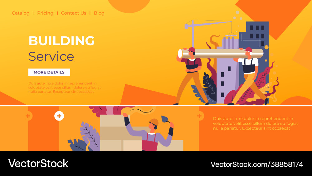 Building service and construction house website Vector Image