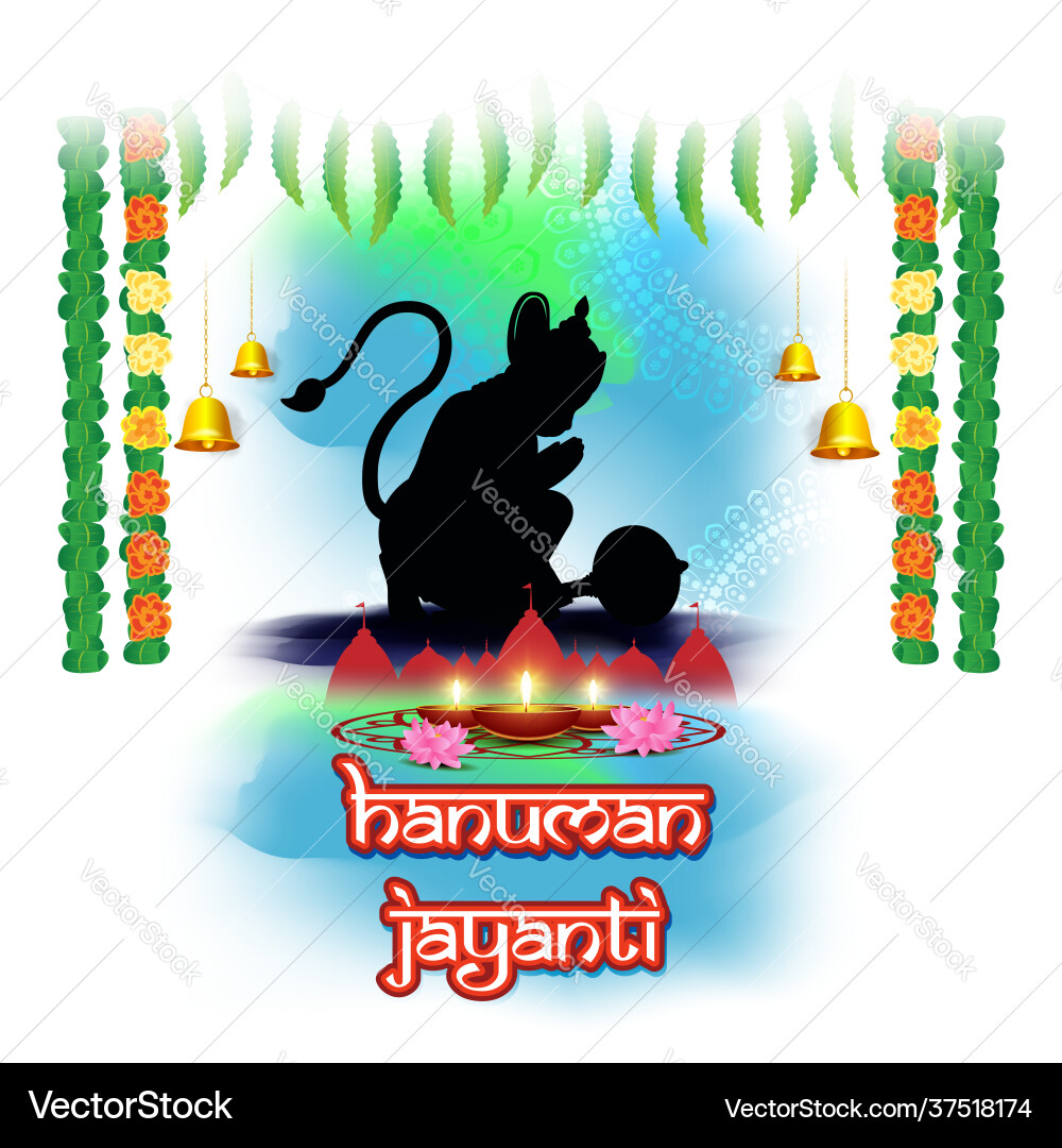 Concept hanuman jayanti with gada weapon Vector Image