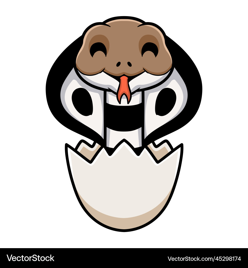 Cute indian king cobra cartoon inside an egg Vector Image
