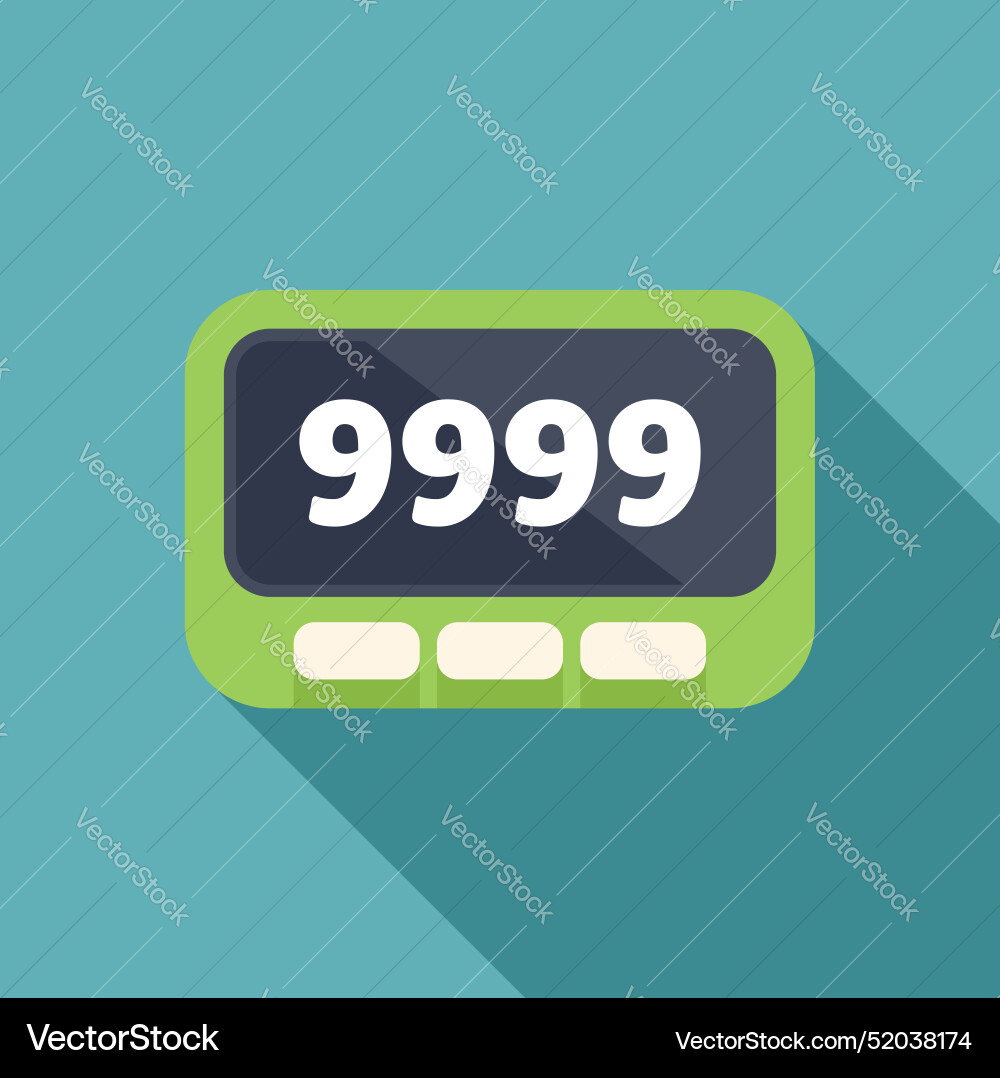 Electronic counter showing 9999 almost reaching Vector Image