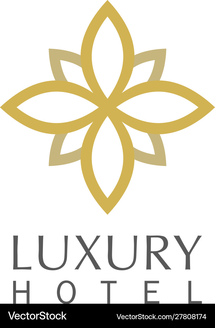 Elegant Floral Hotel Logo Royalty Free Vector Image