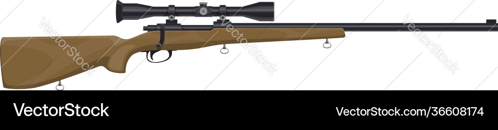 Firearm optic gun barreled ranged weapon isolated Vector Image