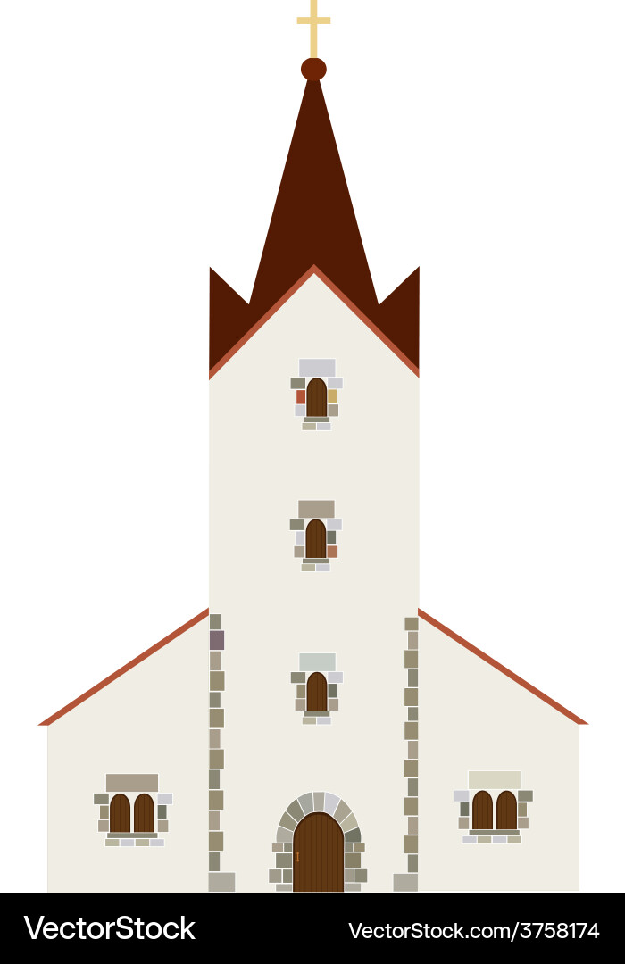 Gebäude der Kirche Lizenzfreies Vektorbild - VectorStock