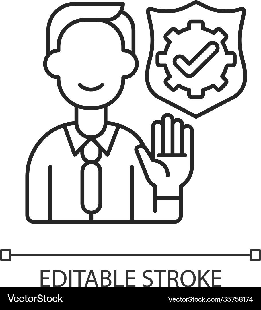 Integrity linear icon Royalty Free Vector Image