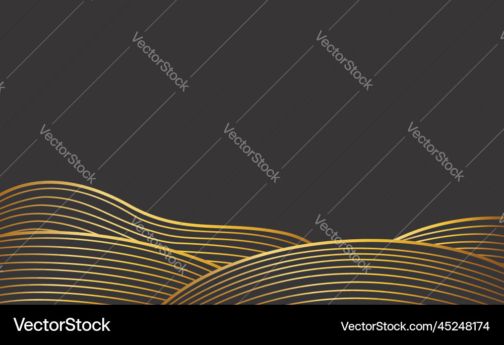 Japanese modern line art landscape design Vector Image