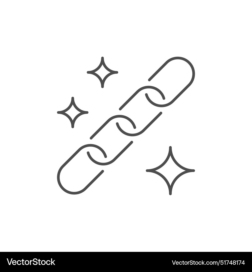 Jewelry chain line outline icon Royalty Free Vector Image