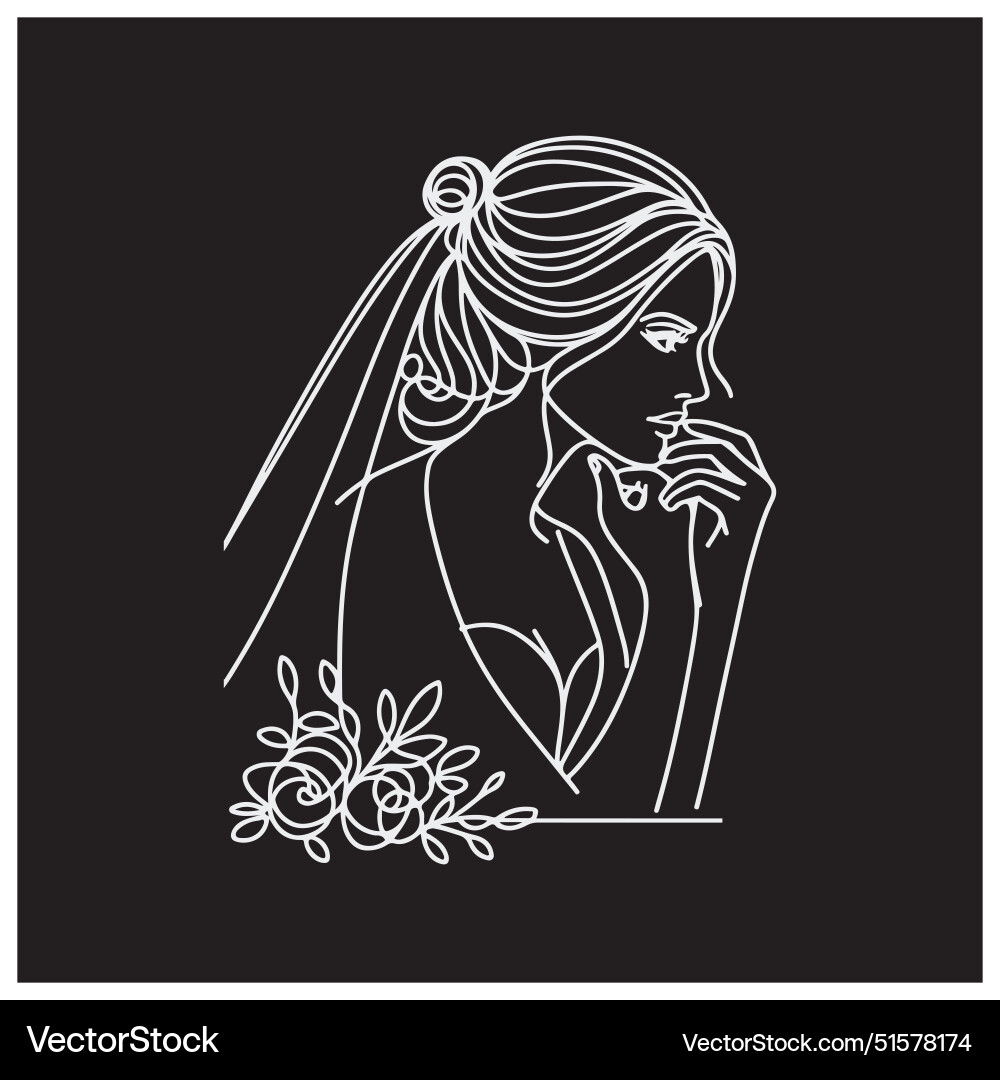 One continuous drawn line wedding from Royalty Free Vector