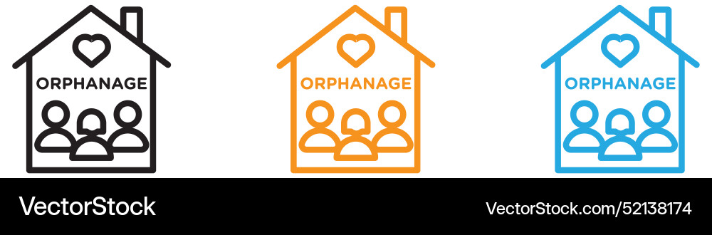 Orphanage house logo set collection for web app ui
