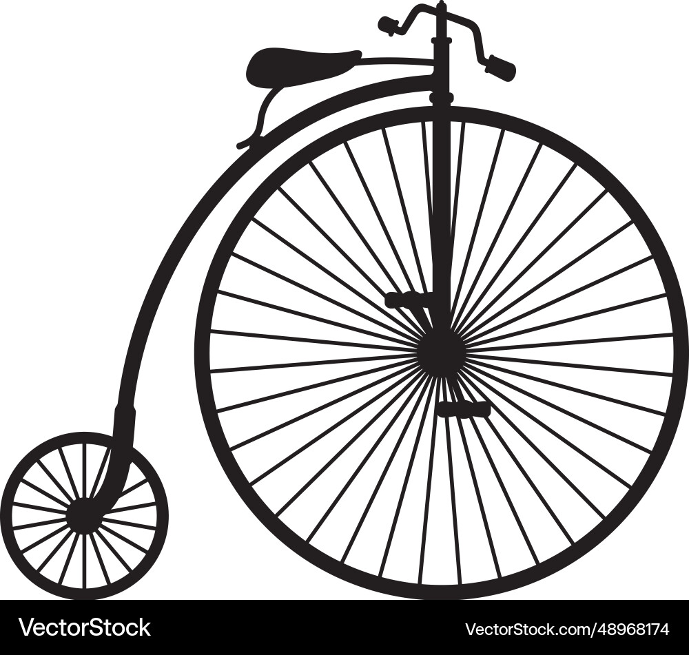 Penny - farthing or high wheel bicycle Royalty Free Vector