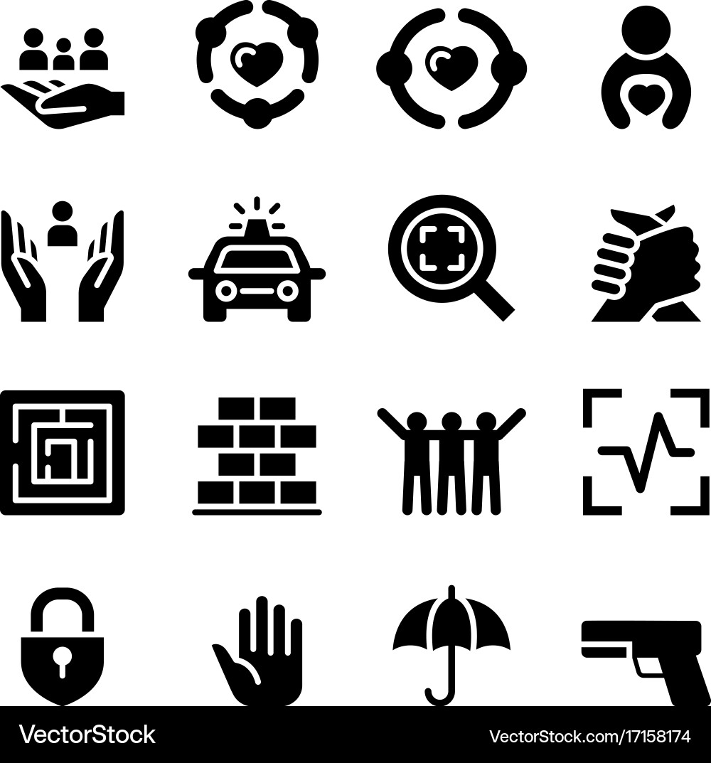 Schutzsymbol-Set Lizenzfreies Vektorbild - VectorStock