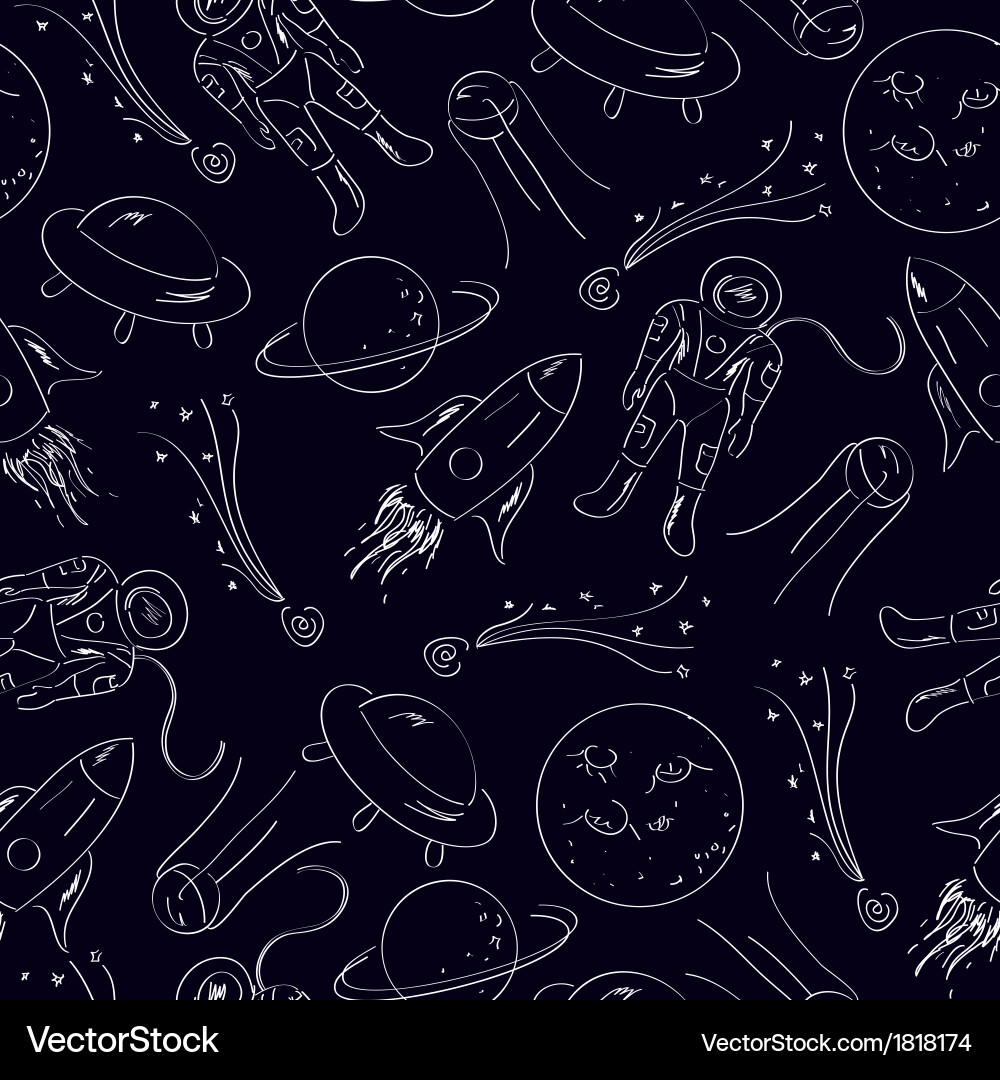 Seamless pattern space Royalty Free Vector Image