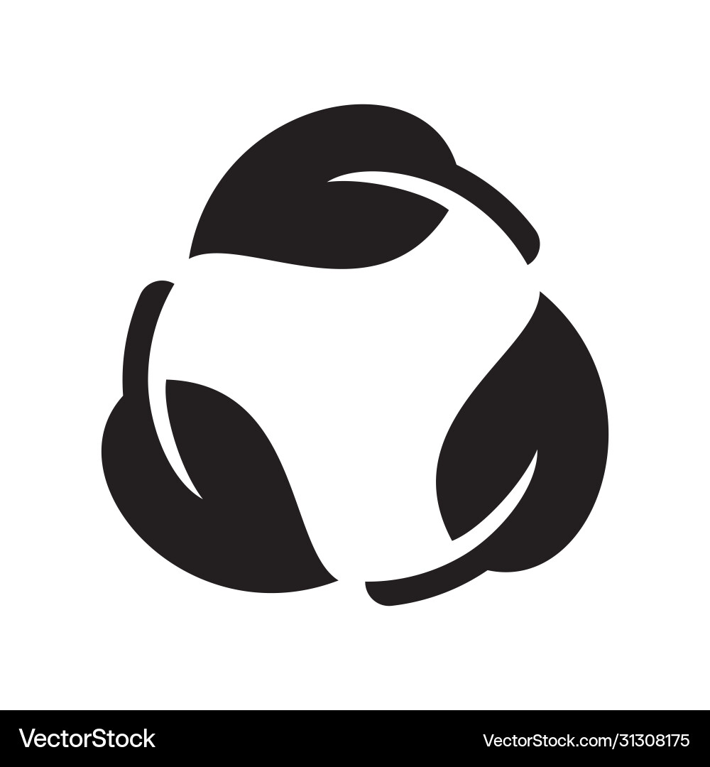 Biodegradable recyclable plastic free label icon Vector Image