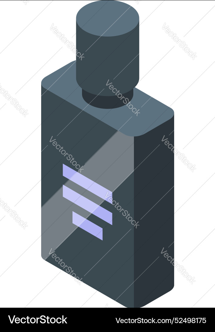 Classic perfume bottle standing on white surface Vector Image
