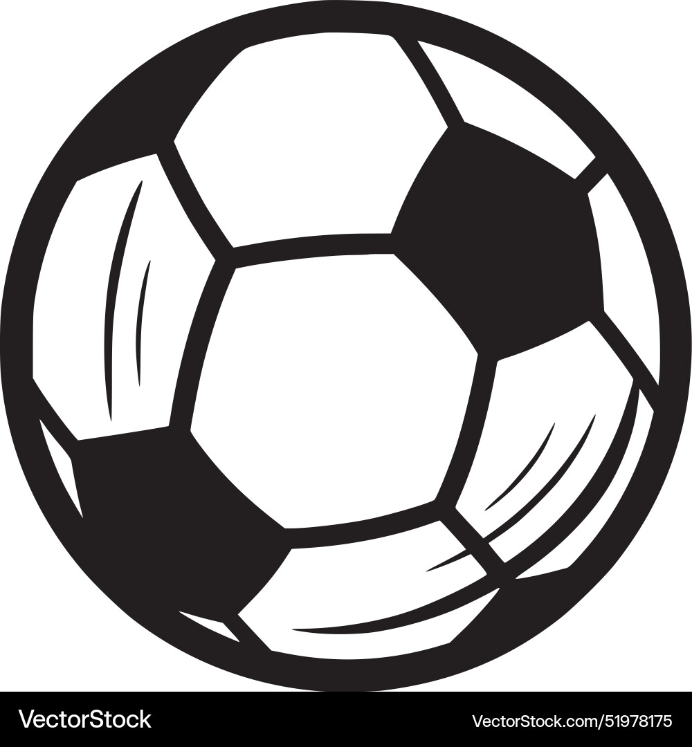 Football - black and white Royalty Free Vector Image
