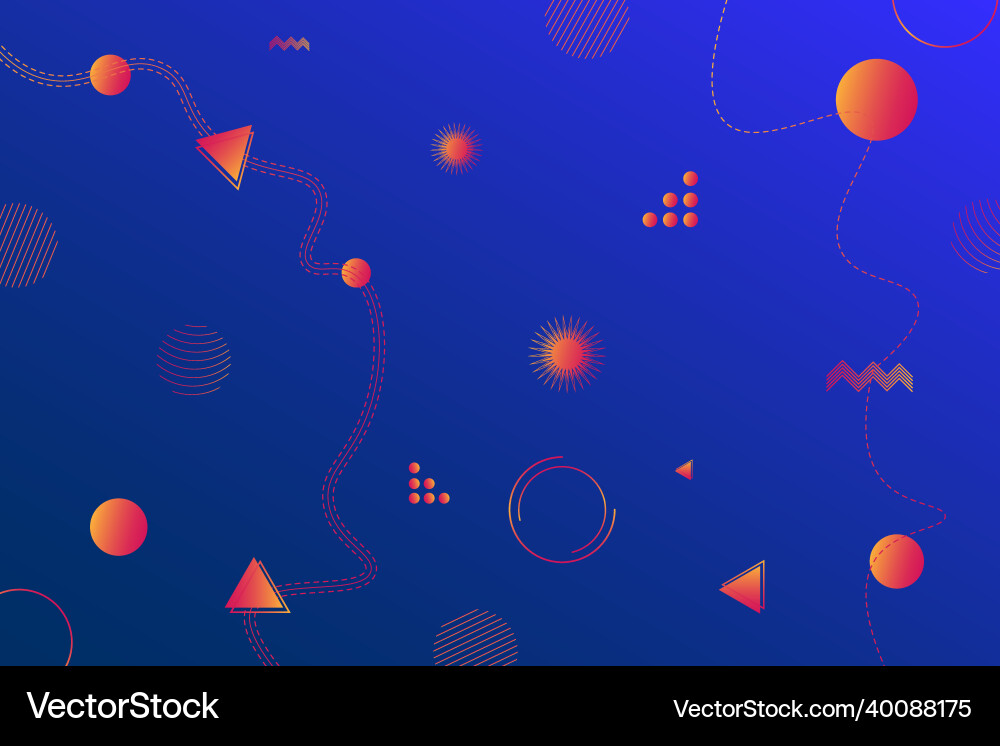 Gradient background and elements template Vector Image