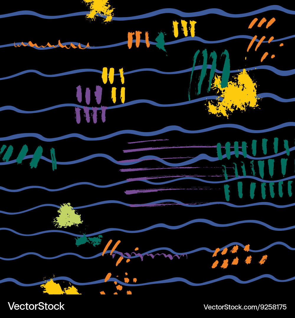 Hand drawn wave pattern Royalty Free Vector Image