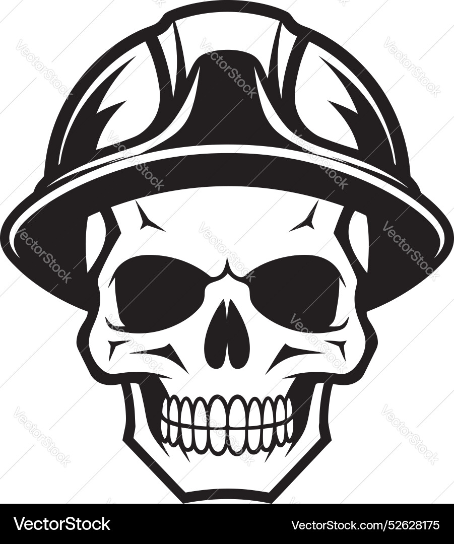 Hardhat safety skull iconic worker emblem design Vector Image