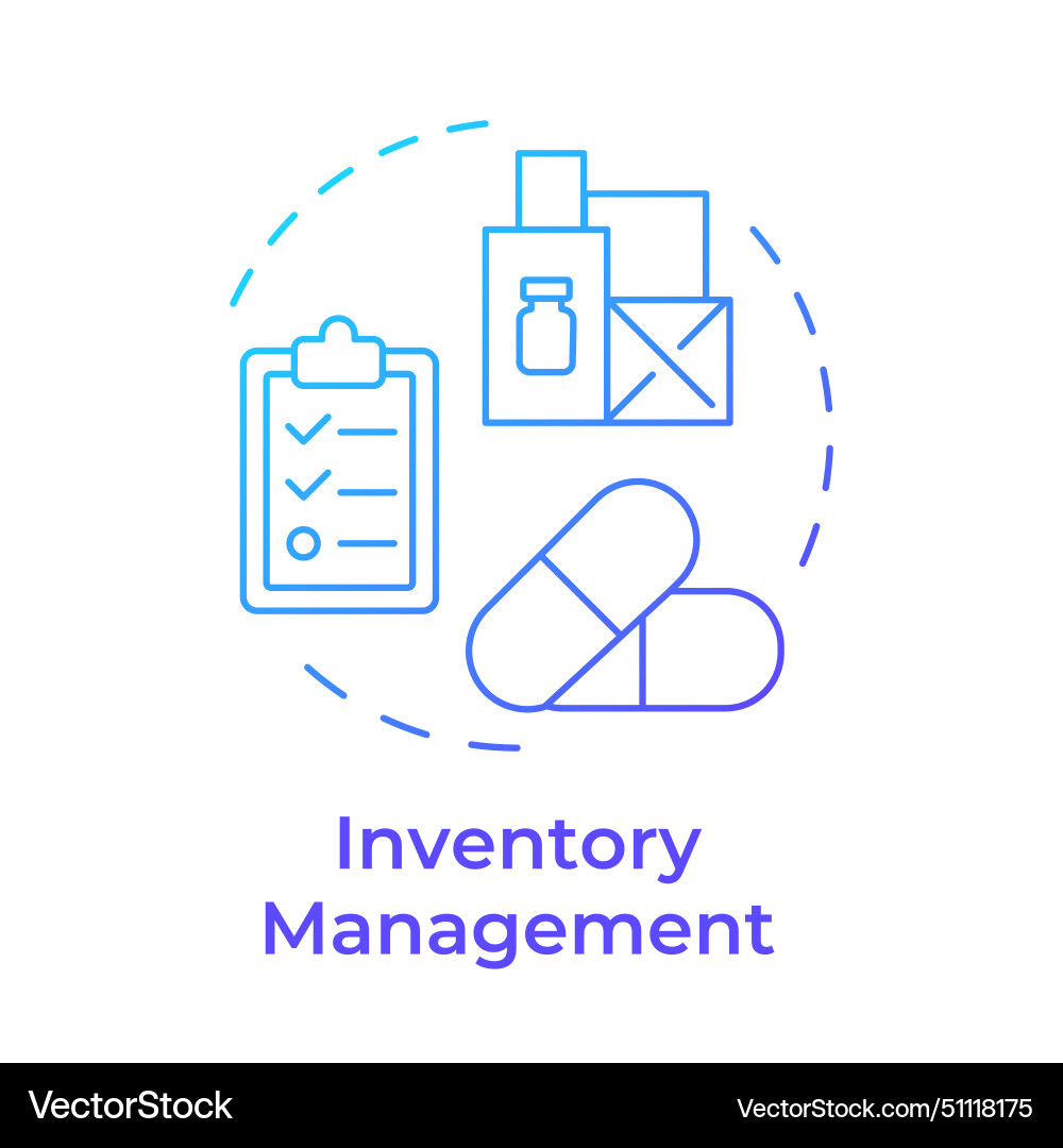 Inventory management blue gradient concept icon Vector Image