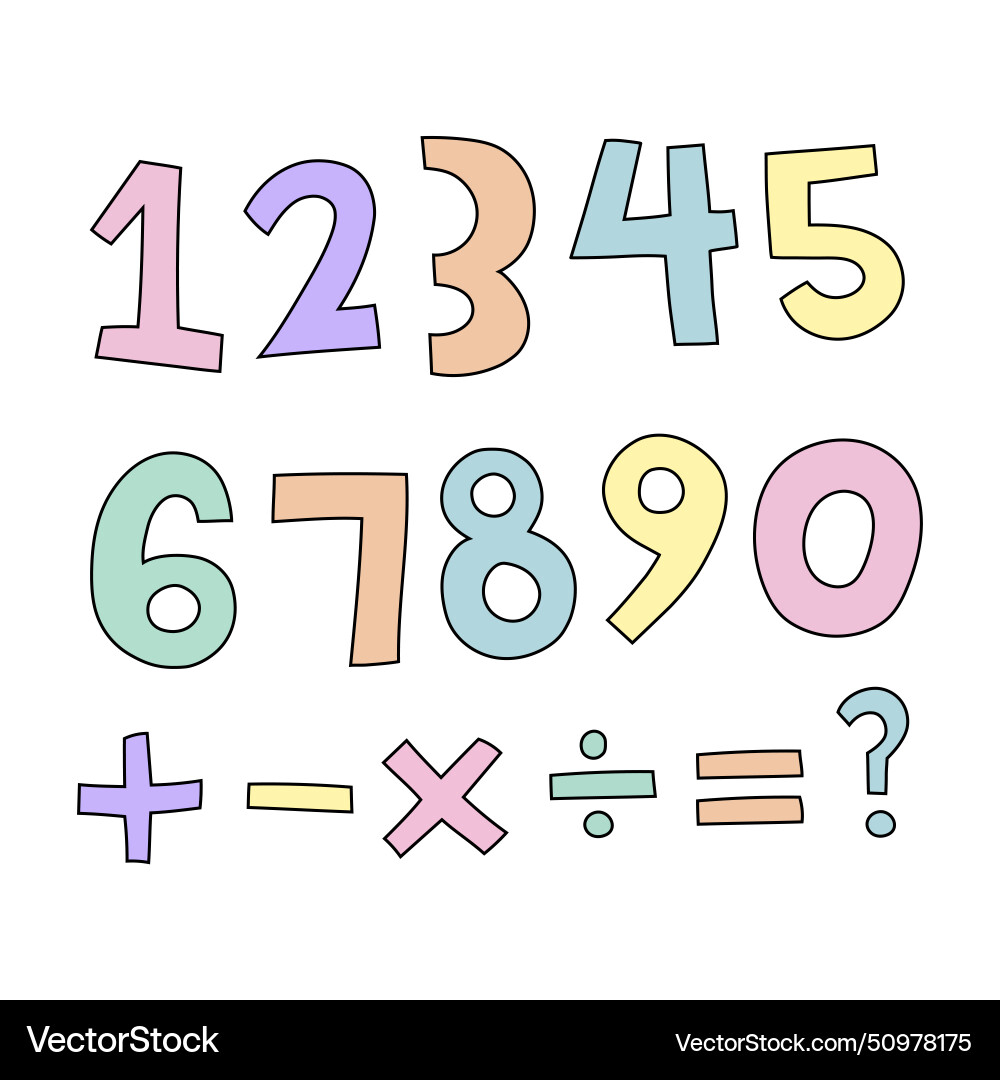 Number and math symbol 2 Royalty Free Vector Image