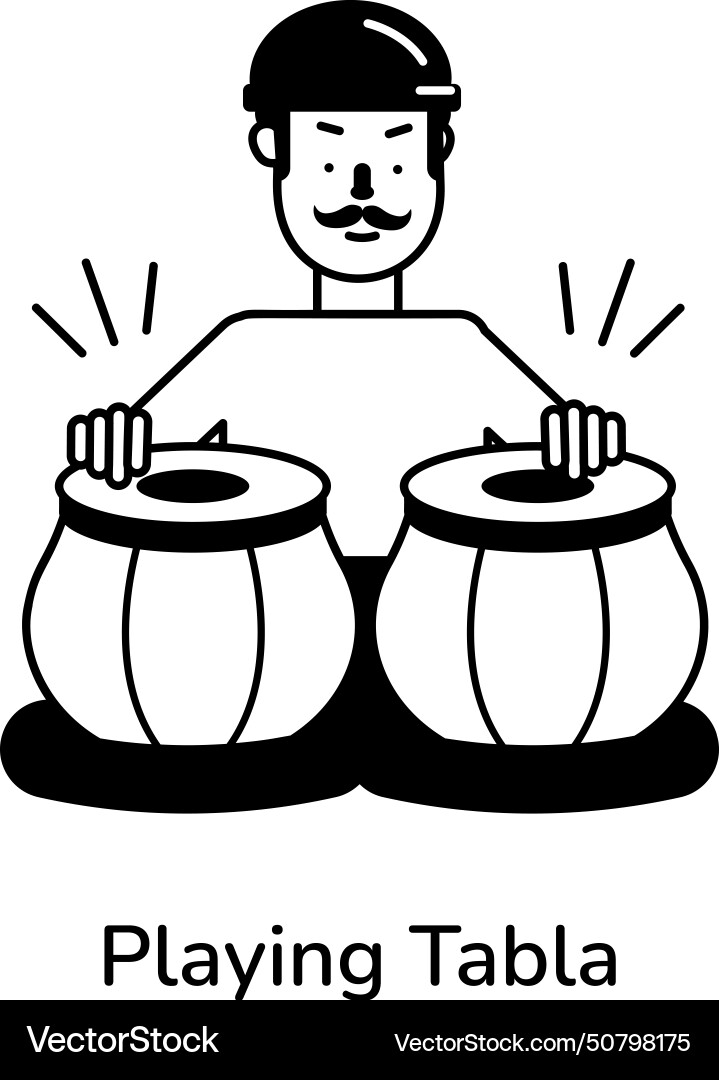 Playing tabla Royalty Free Vector Image - VectorStock